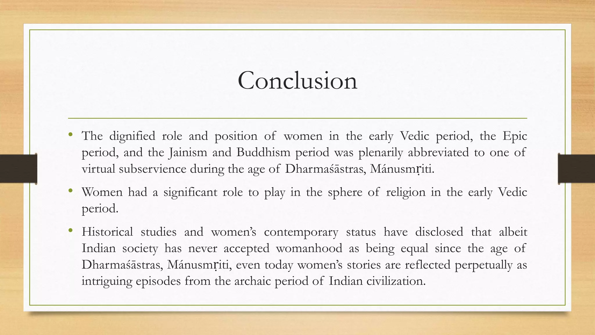 Position of Women in Vedic Period | PDF