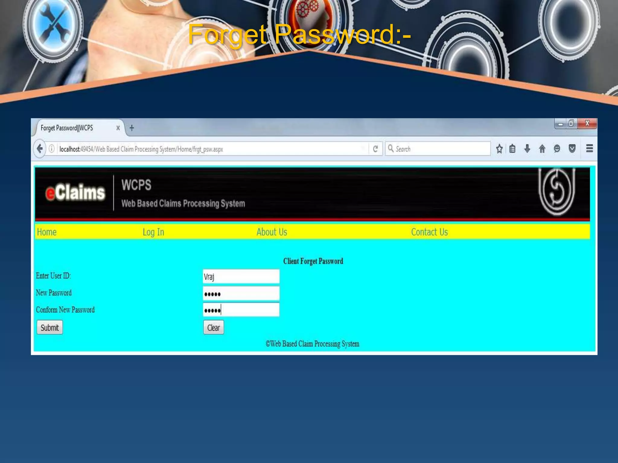 Web Based Claim Processing System | PPTX