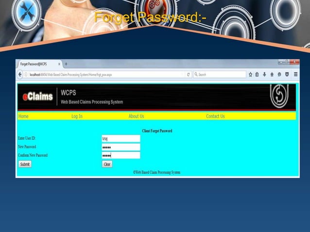 Web Based Claim Processing System | PPTX | Web Development | Internet