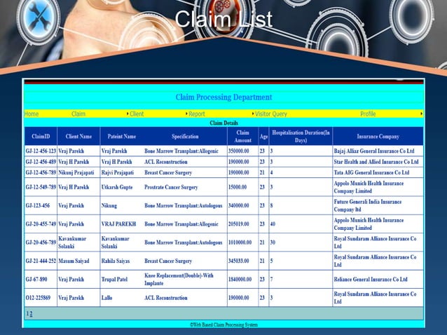 Web Based Claim Processing System | PPTX | Web Development | Internet