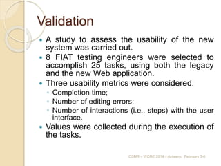 Migrating Legacy Spreadsheets-based Systems to Web MVC architecture: an Industrial Case Study | PPTX