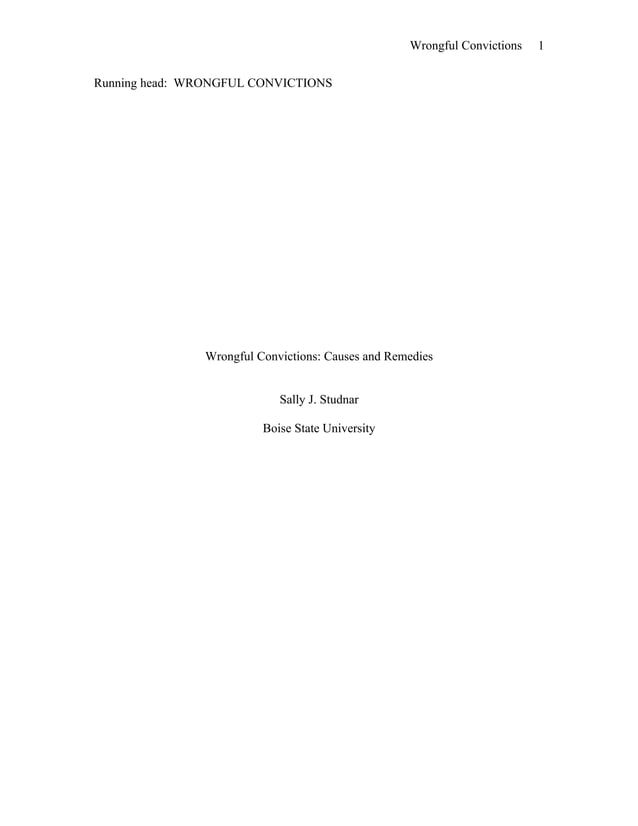 Wrongful Convictions: Causes and Remedies | PDF
