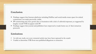 The relationship between PubPeer comments and the speed of retraction ...