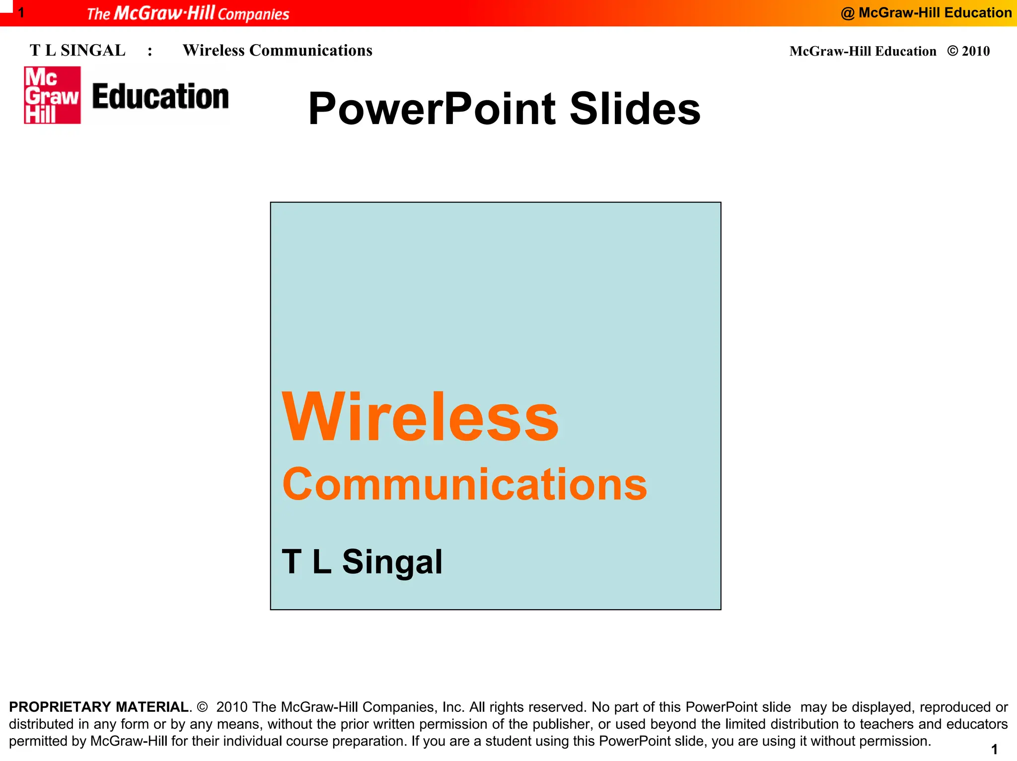 WCS wireless communication by T L Singal | PDF