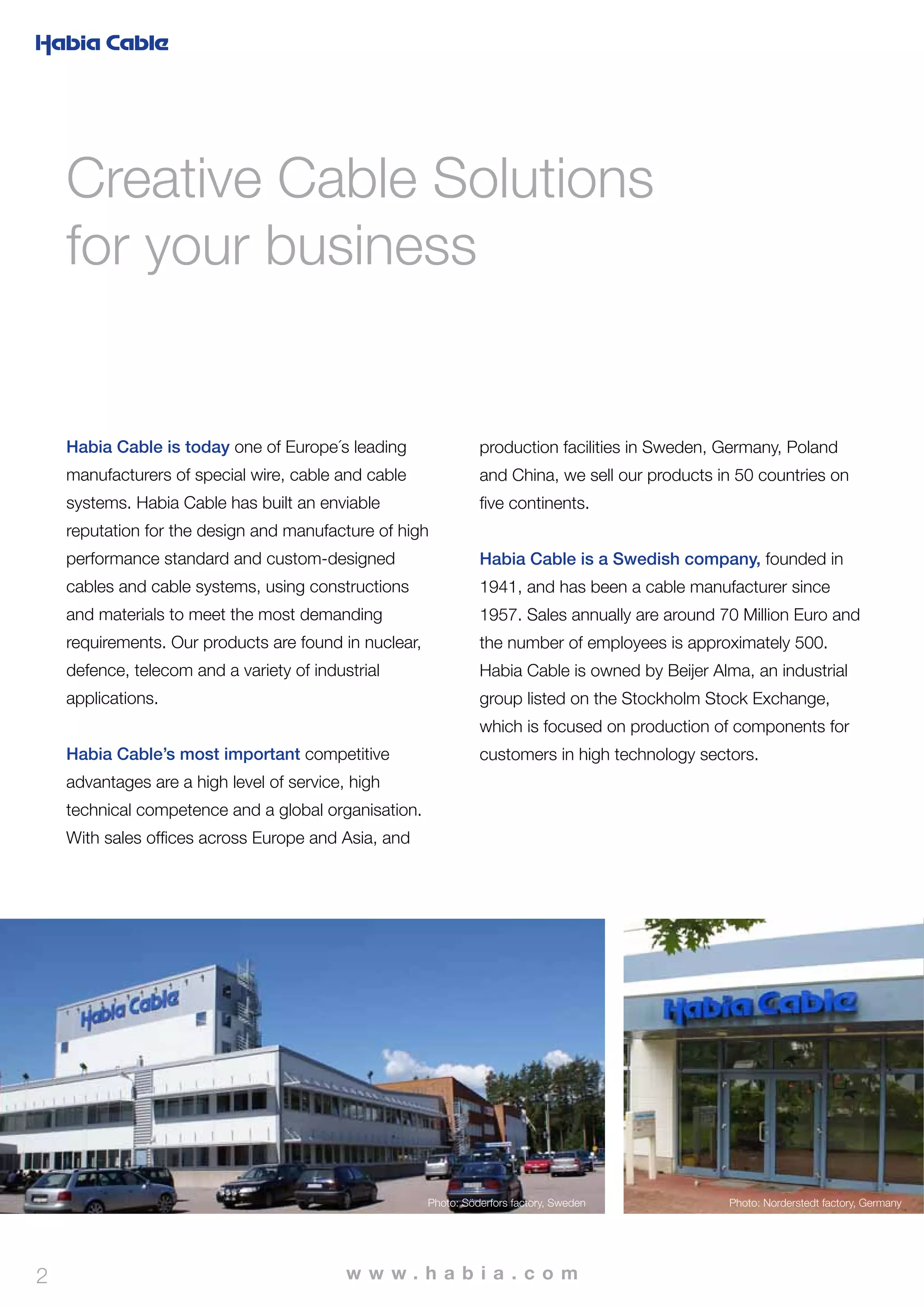 World Class Cable Solutions from Habia Cable | PDF | Manufacturing ...