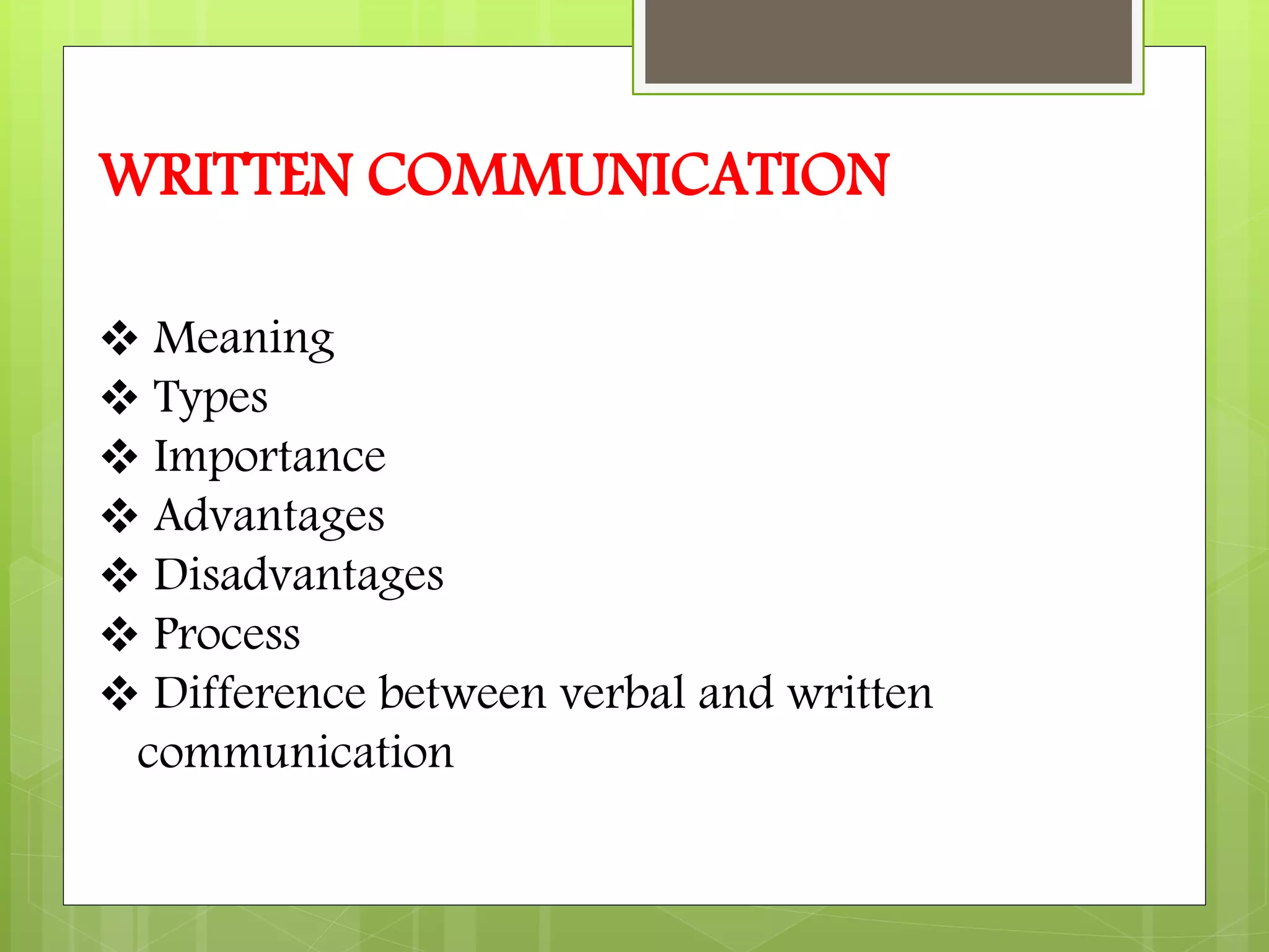Written communication | PPTX