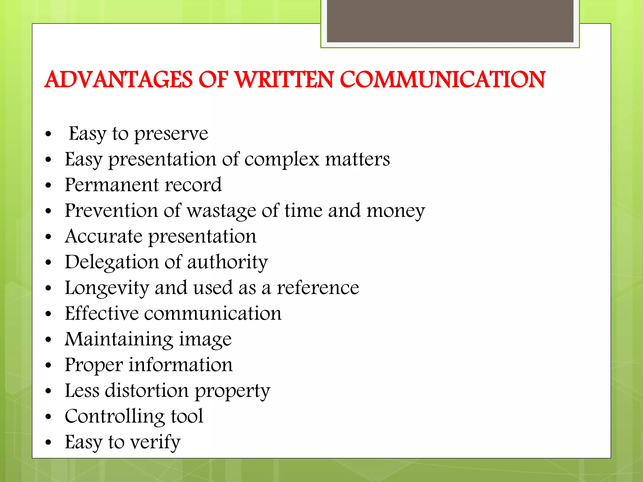 Written communication | PPTX