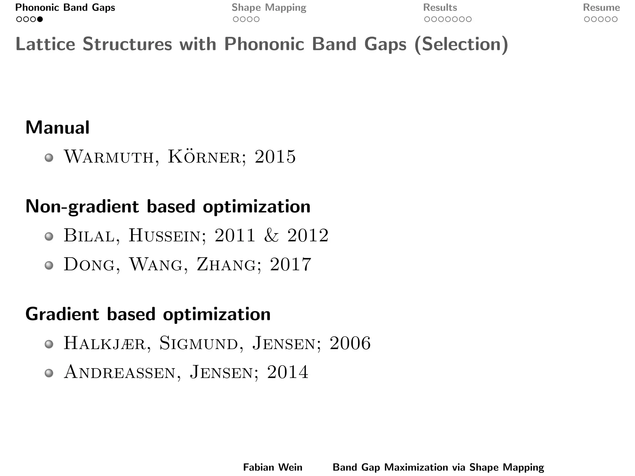 Parametric Shape Optimization Of Lattice Structures For Phononic Band Gaps Ppt