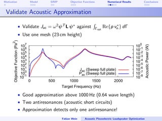 Topology Optimization of a Piezoelectric Loudspeaker Coupled with the Acoustic Domain | PDF