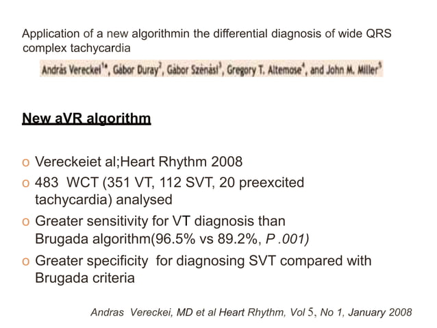 Wide QRS Complex Tachycardia (VT vs SVT) | PPTX | Heart and ...