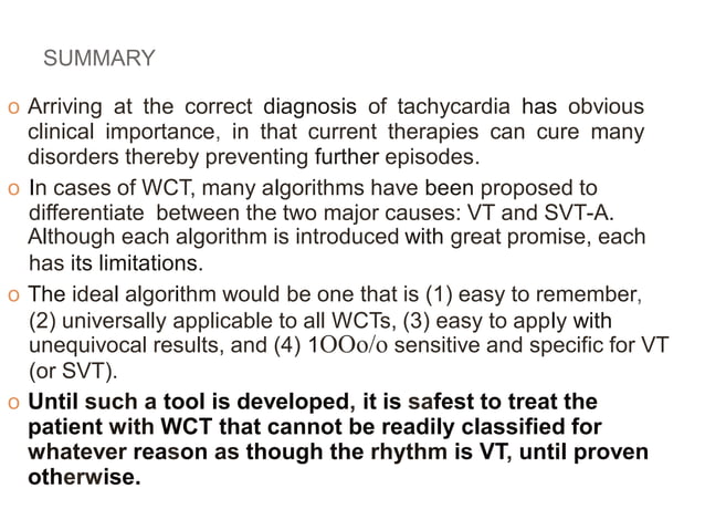 Wide QRS Complex Tachycardia (VT vs SVT) | PPTX | Heart and ...
