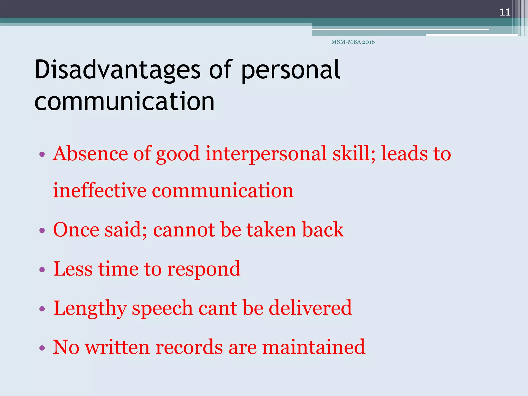 Written Communication unit 1 Personal Communication | PPT