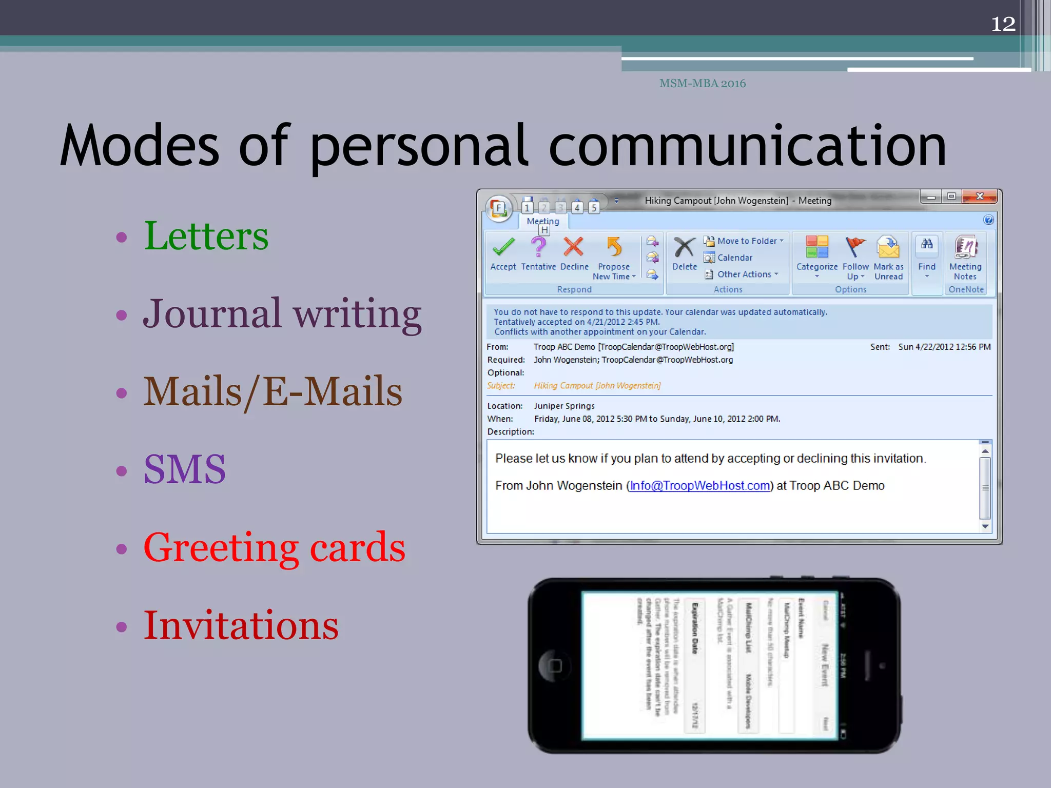 Written Communication unit 1 Personal Communication | PPT