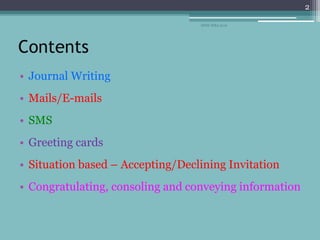 Written Communication unit 1 Personal Communication | PPT