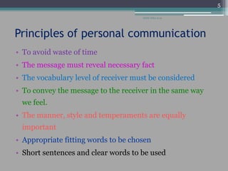 Written Communication unit 1 Personal Communication | PPTX