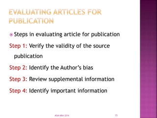 Wc unit 4 research writing | PPTX | Publishing Industry | Industries