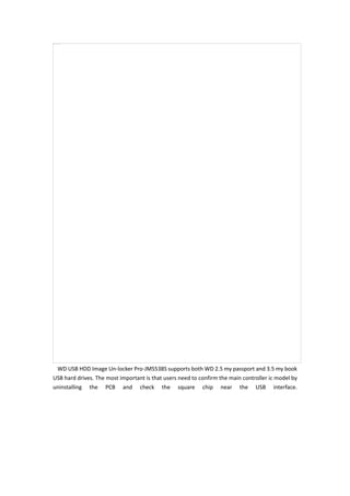 Wd usb hdd image un locker pro-jms538 s | PDF