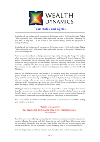 Sample Wealth Dynamics Report - What Entrepreneur Profile are You? | PDF