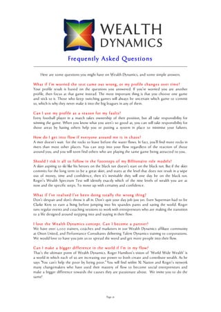 Sample Wealth Dynamics Report - What Entrepreneur Profile are You? | PDF