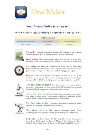 Sample Wealth Dynamics Report - What Entrepreneur Profile are You? | PDF