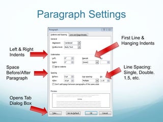 CSC102 Word Paragraph Formatting | PPT