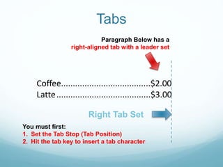 CSC102 Word Paragraph Formatting | PPT
