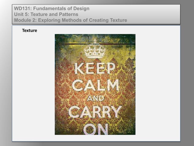 Wd131 unit 5 module 2 exploring methods of creating texture | PPT Wd131 unit 5 module 2 exploring methods of creating texture | PPT