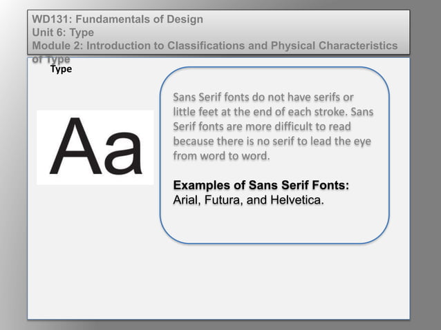 Wd131 unit 6 module 2 introduction to classifications | PPT