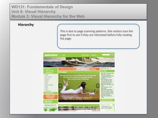 Wd131 unit 8 module 3 visual hierarchy for the web | PPTX