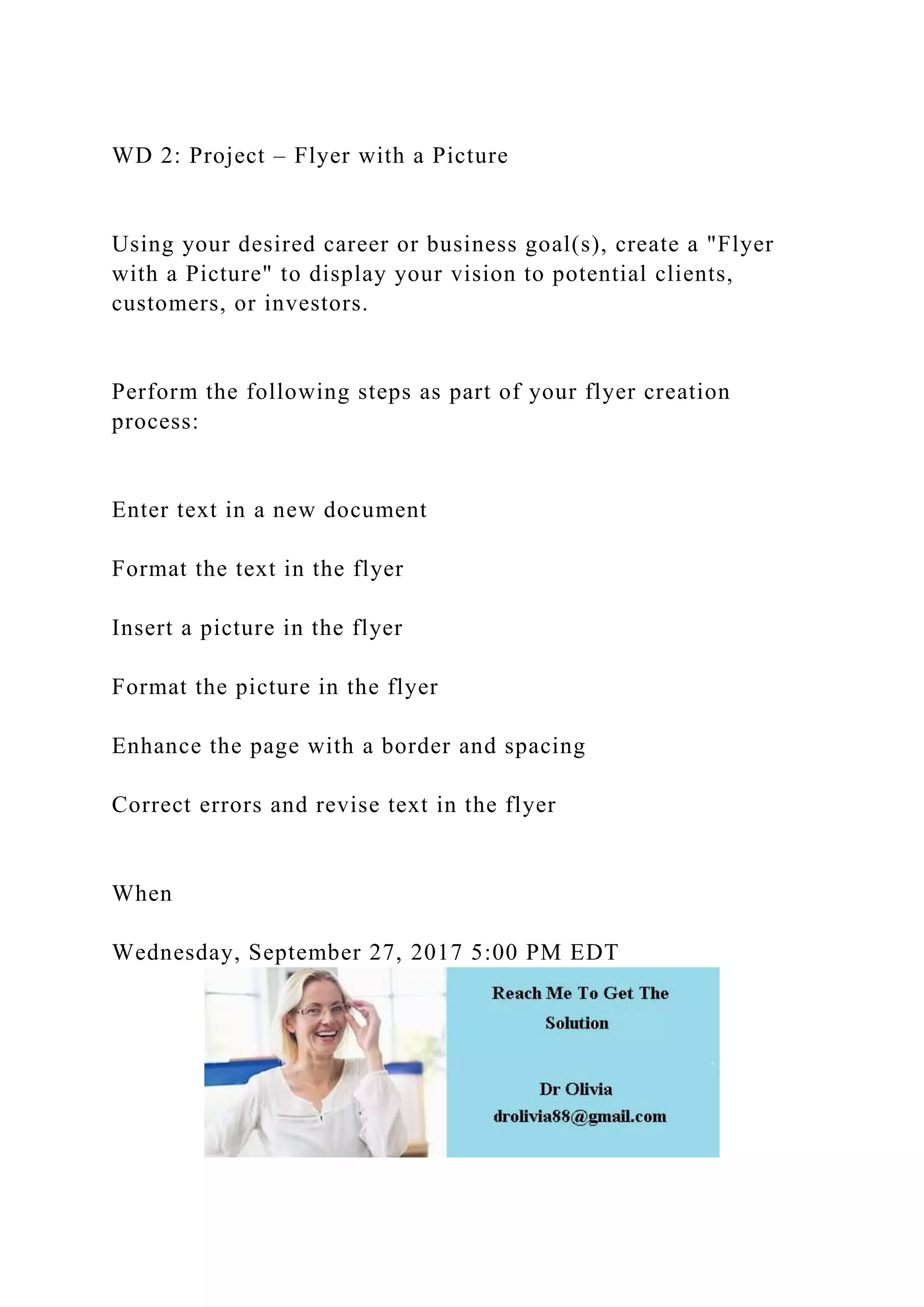 WD 2 Project – Flyer with a PictureUsing your desired career .docx