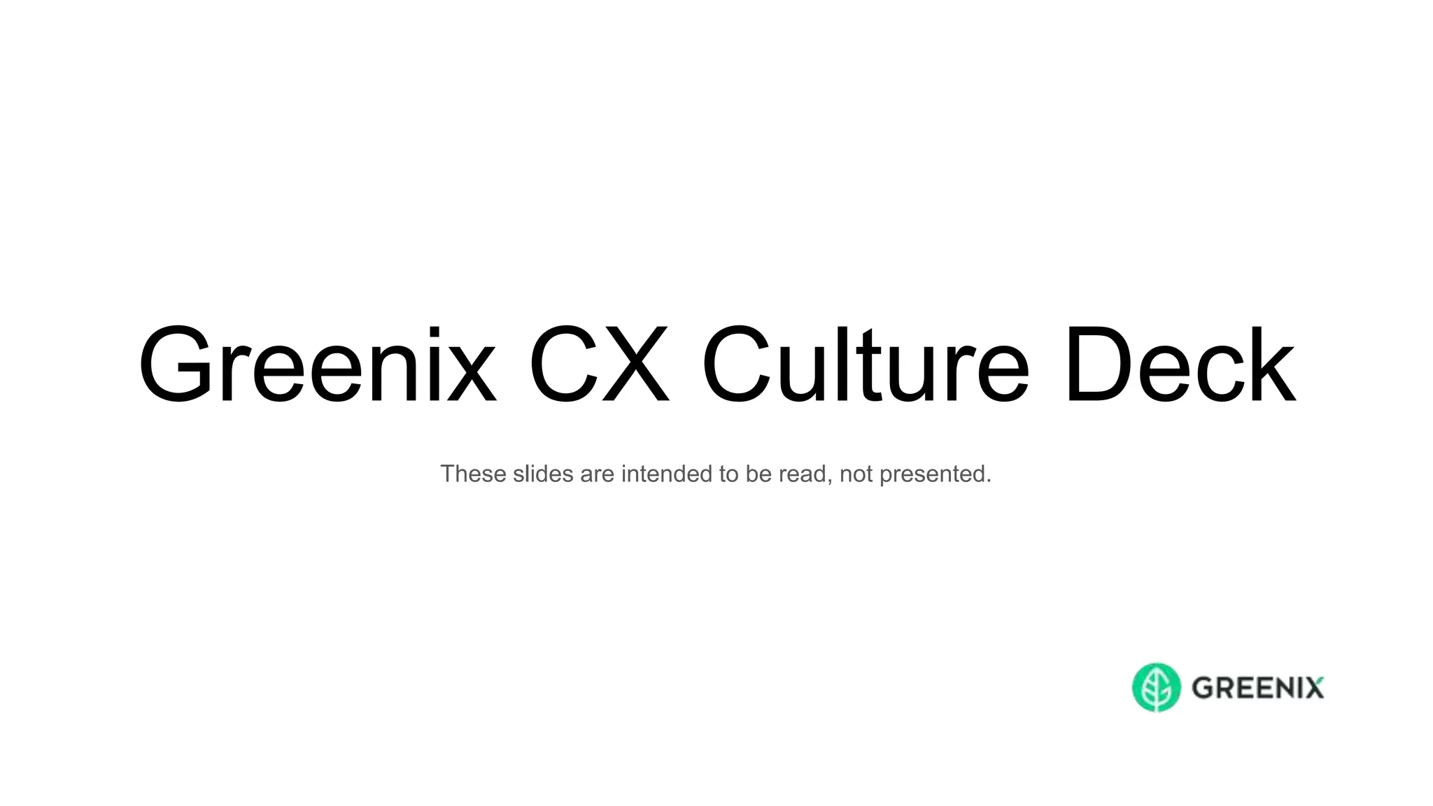 Greenix culture deck | PPTX