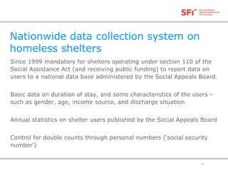 Multiple data sources on homelessness – an example from Denmark | PPT