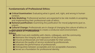 Professional Ethics presentation for a group work | PPTX