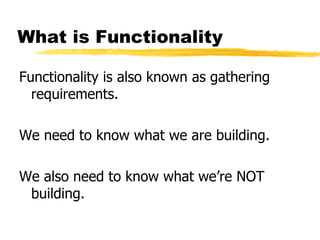 Web Functionality | PPT