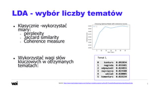 Topic modeling - nie tylko LDA w Gensim | PDF