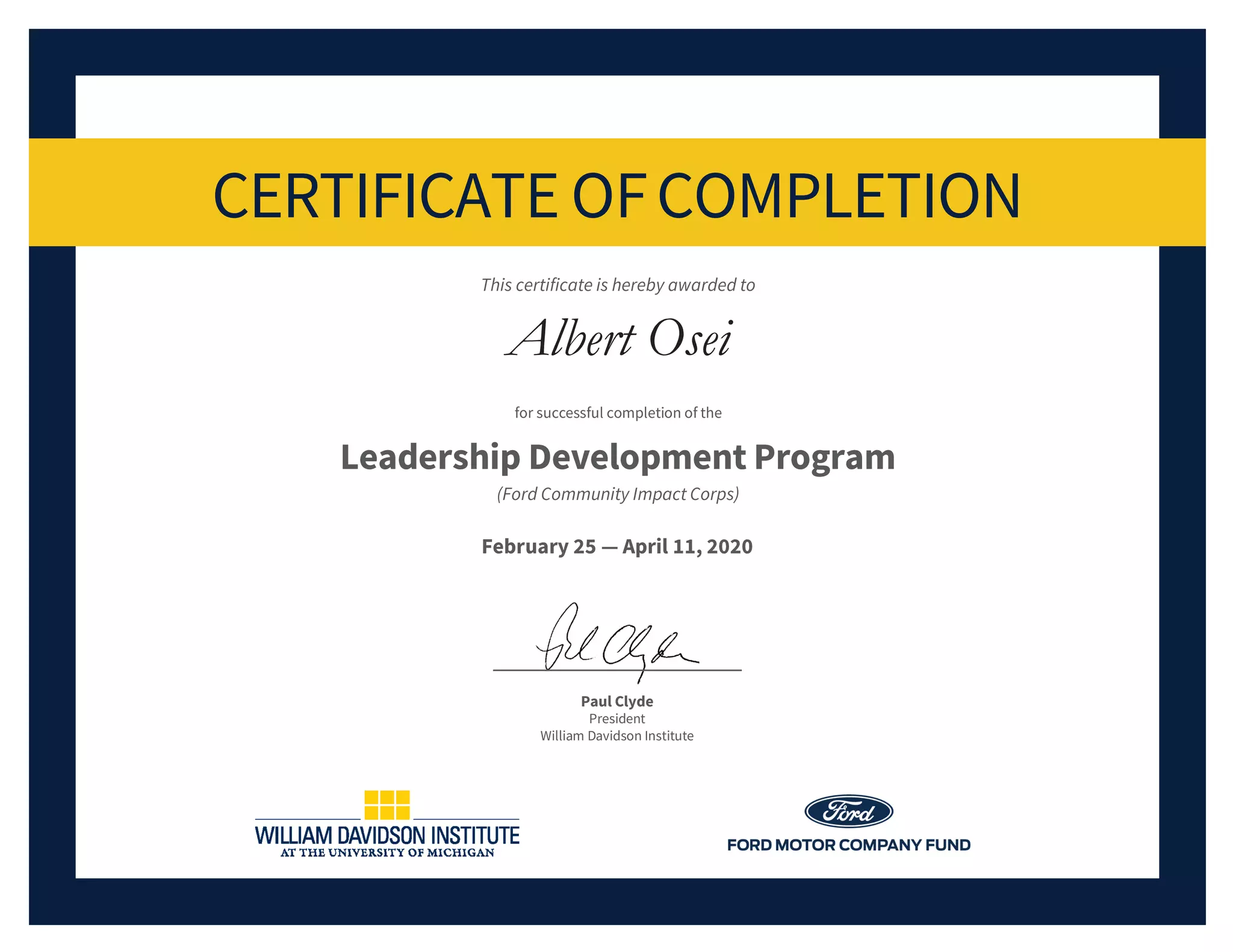 Leadership Development Program Certificate | PDF