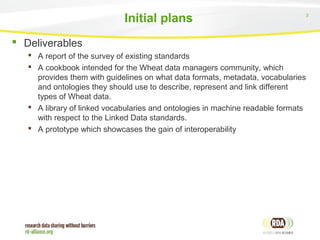 RDA Wheat Data Interoperability Cookbook and last developments | PPT