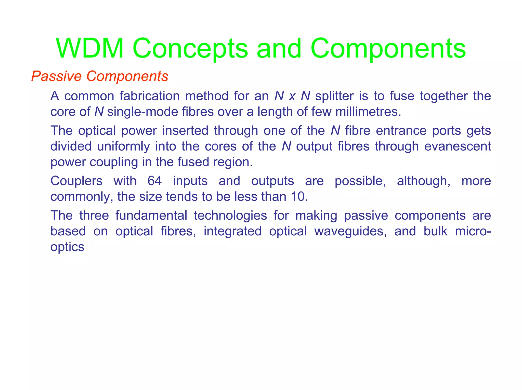 Wdm passive components | PDF