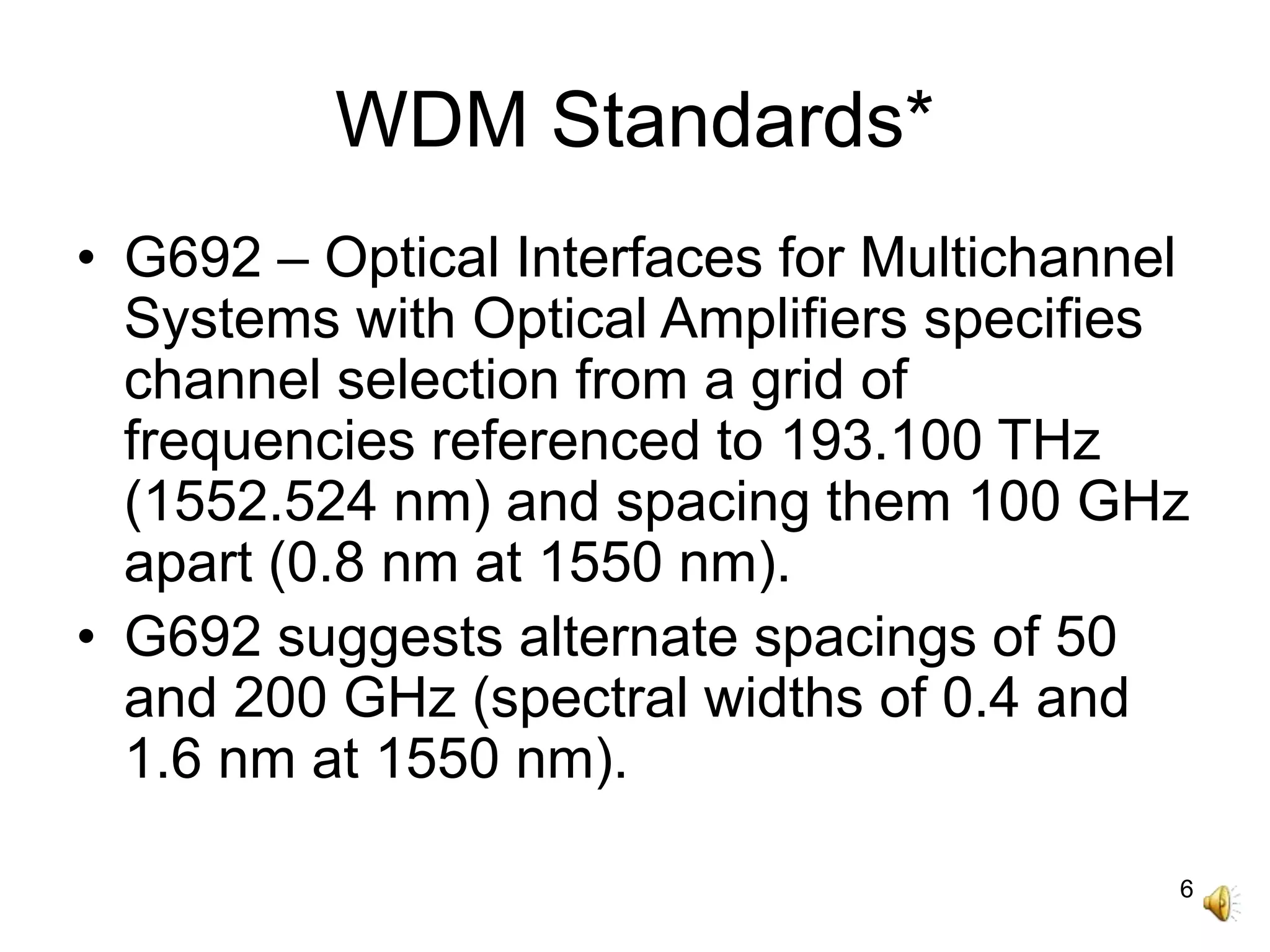 Wdm standards and components | PPT