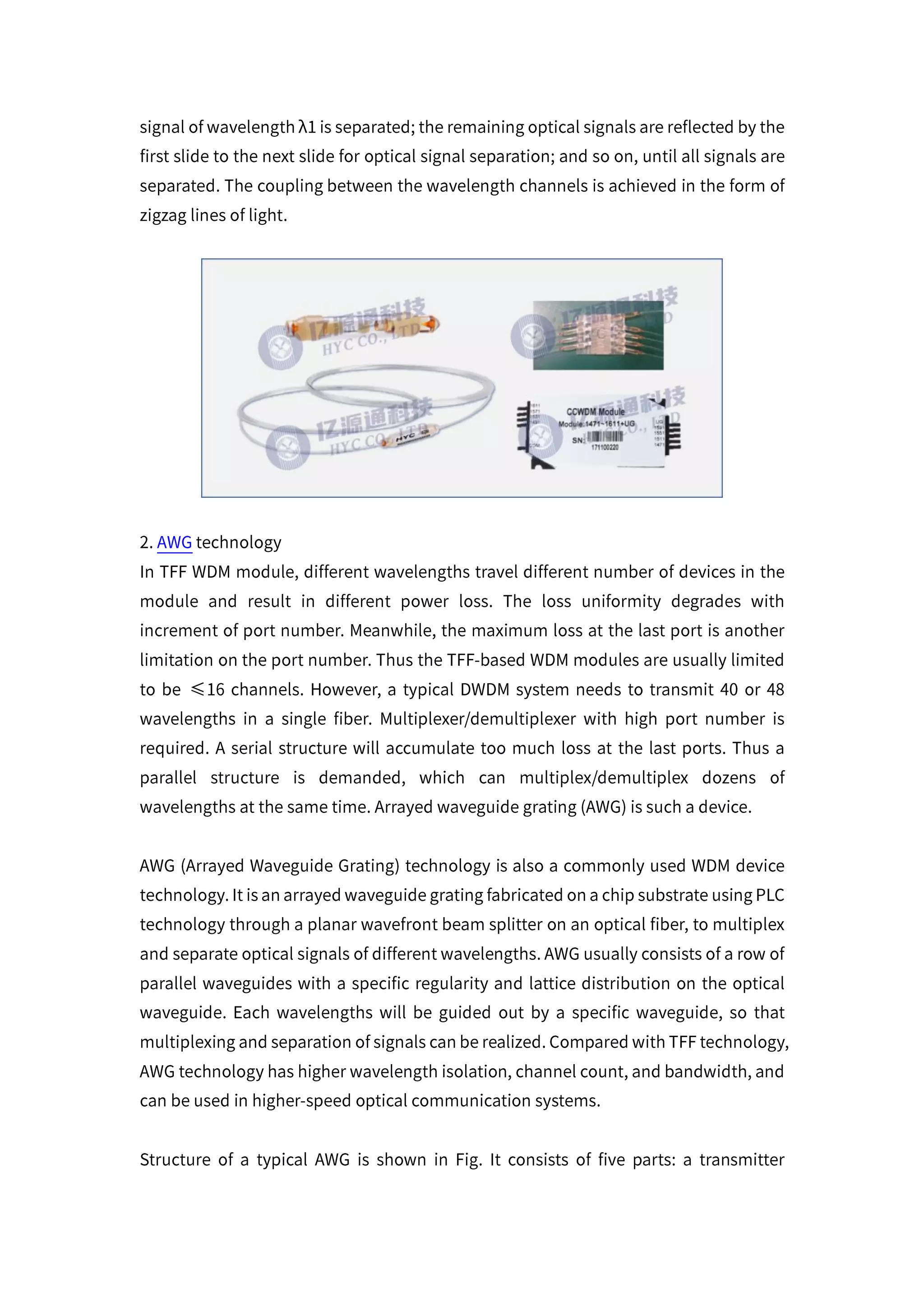 WDM Technology：TFF & AWG | PDF | Technology & Computing