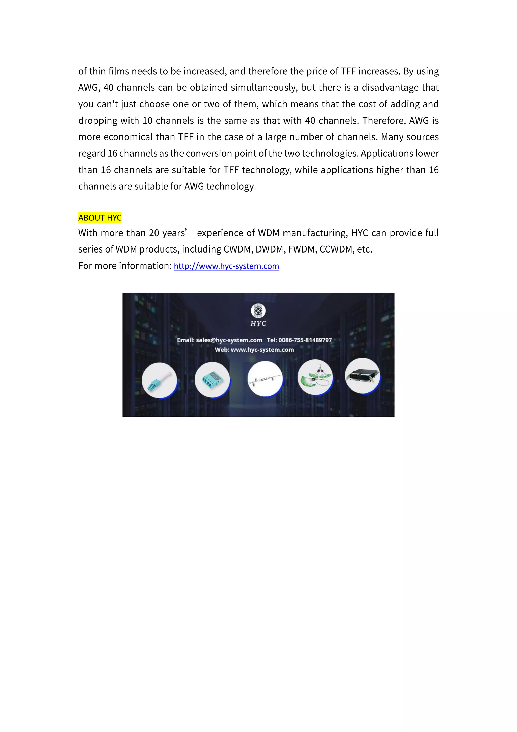 WDM Technology：TFF & AWG | PDF | Technology & Computing