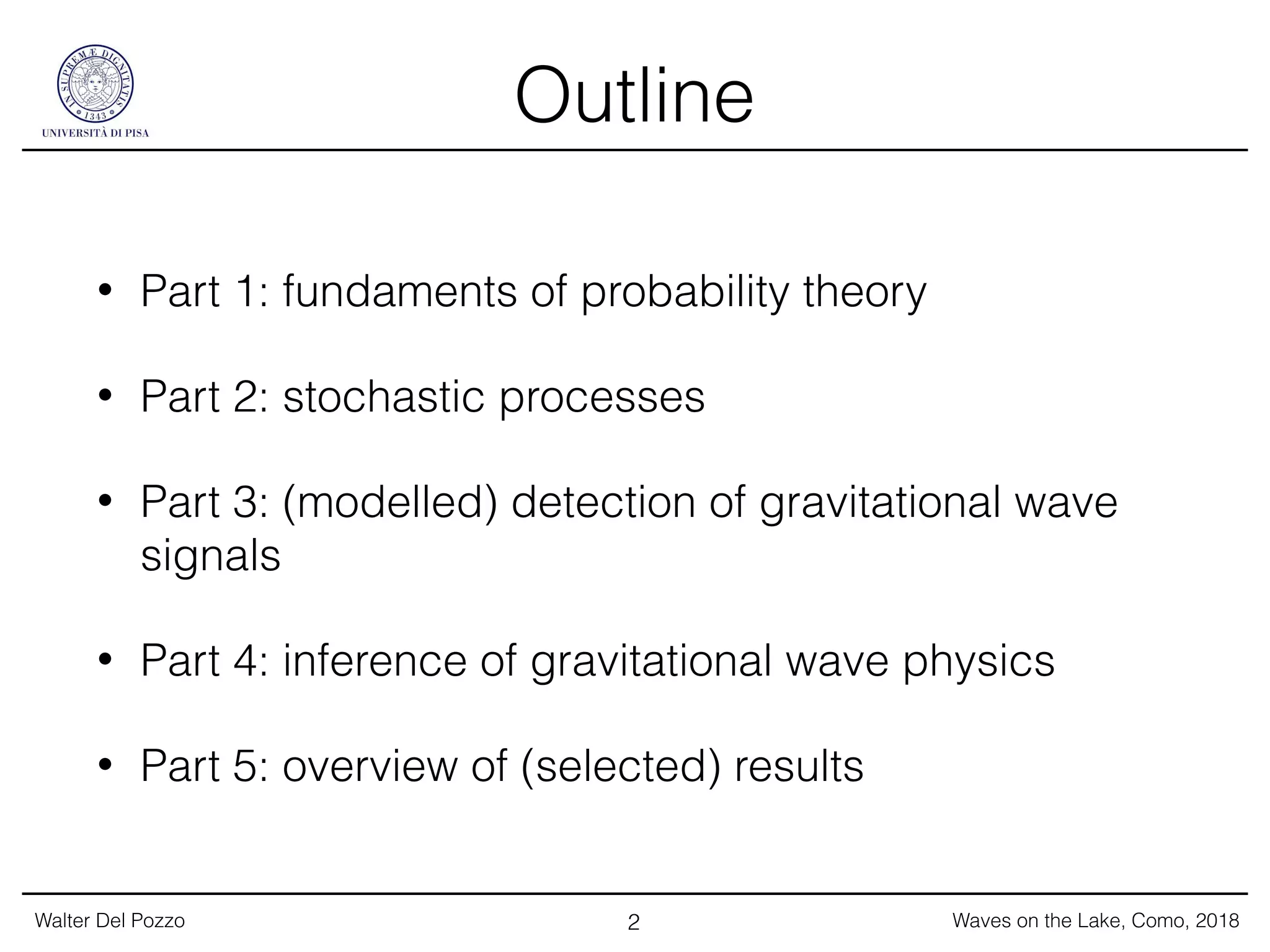 Gravitational waves data analysis - Walter Del Pozzo | PDF | Physics | Science