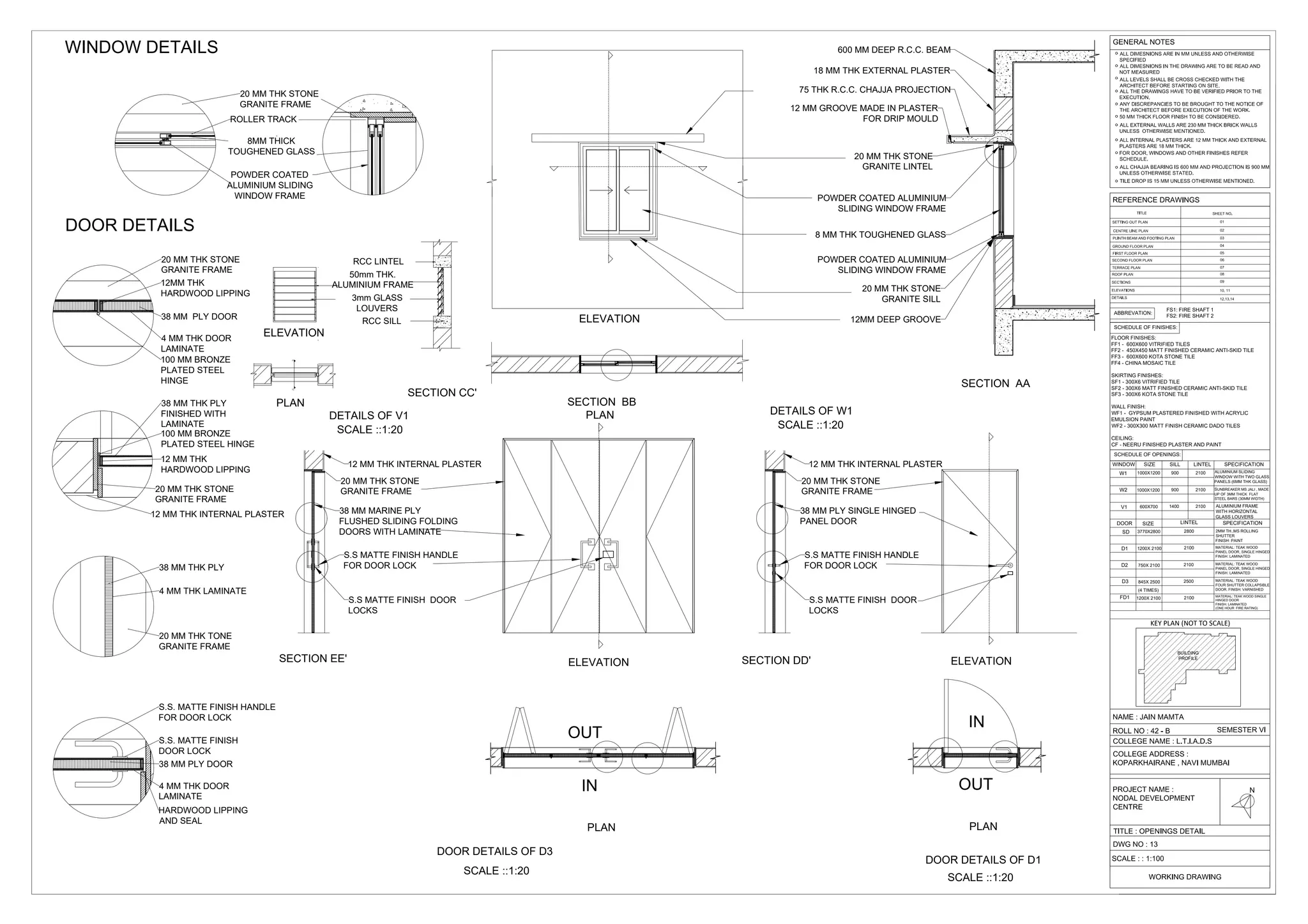 WORKING DRAWING_ BASIC STUDENT PORTFOLIO | PDF