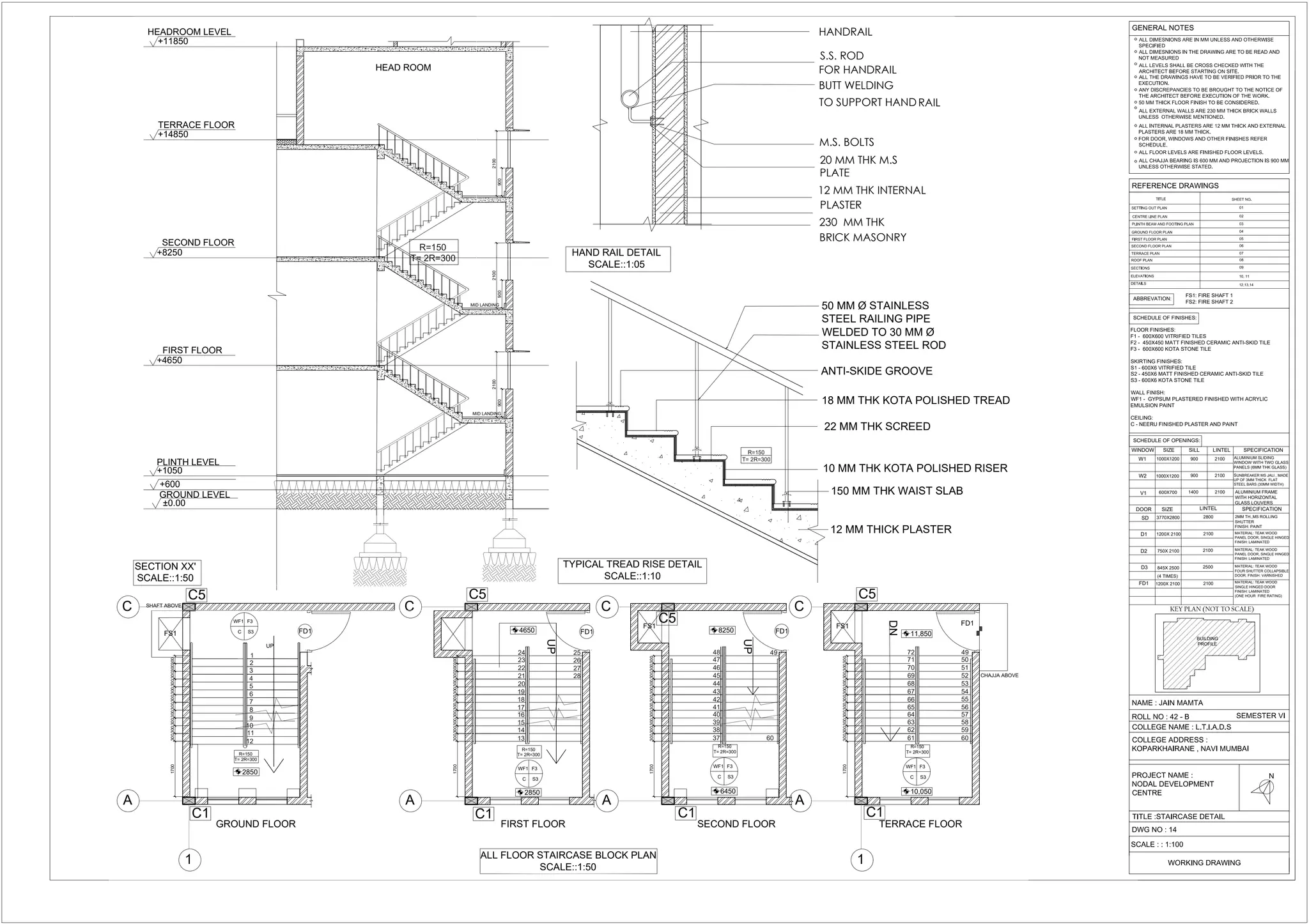 WORKING DRAWING_ BASIC STUDENT PORTFOLIO | PDF