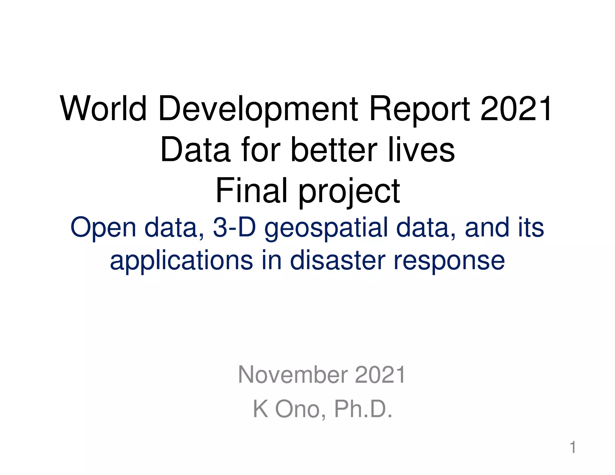 3-D geospatial data for disaster management and development | PDF