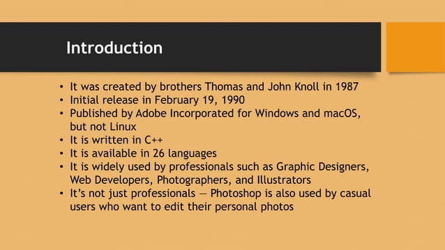 Adobe Photoshop Introduction, Uses, Characteristics and Functions | PPTX