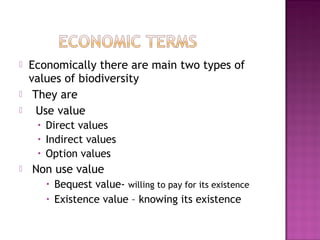 value of biodiversity | PPT