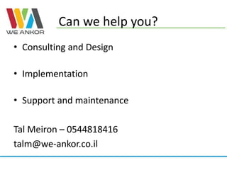 WE ANKOR at Big Data Everywhere, Tel Aviv, Israel | PPT