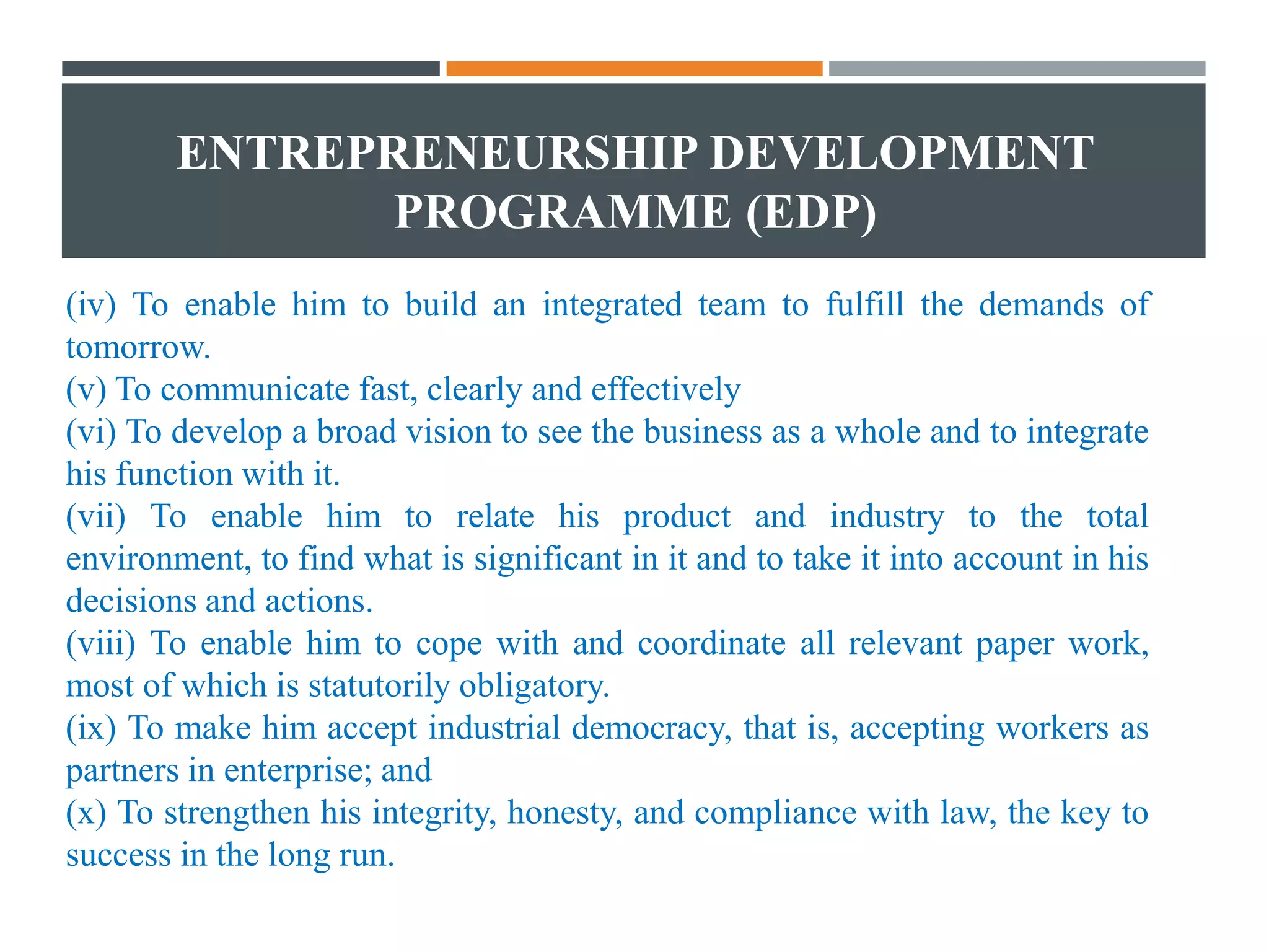 Entrepreneurship Development Programme (EDP) | PPTX