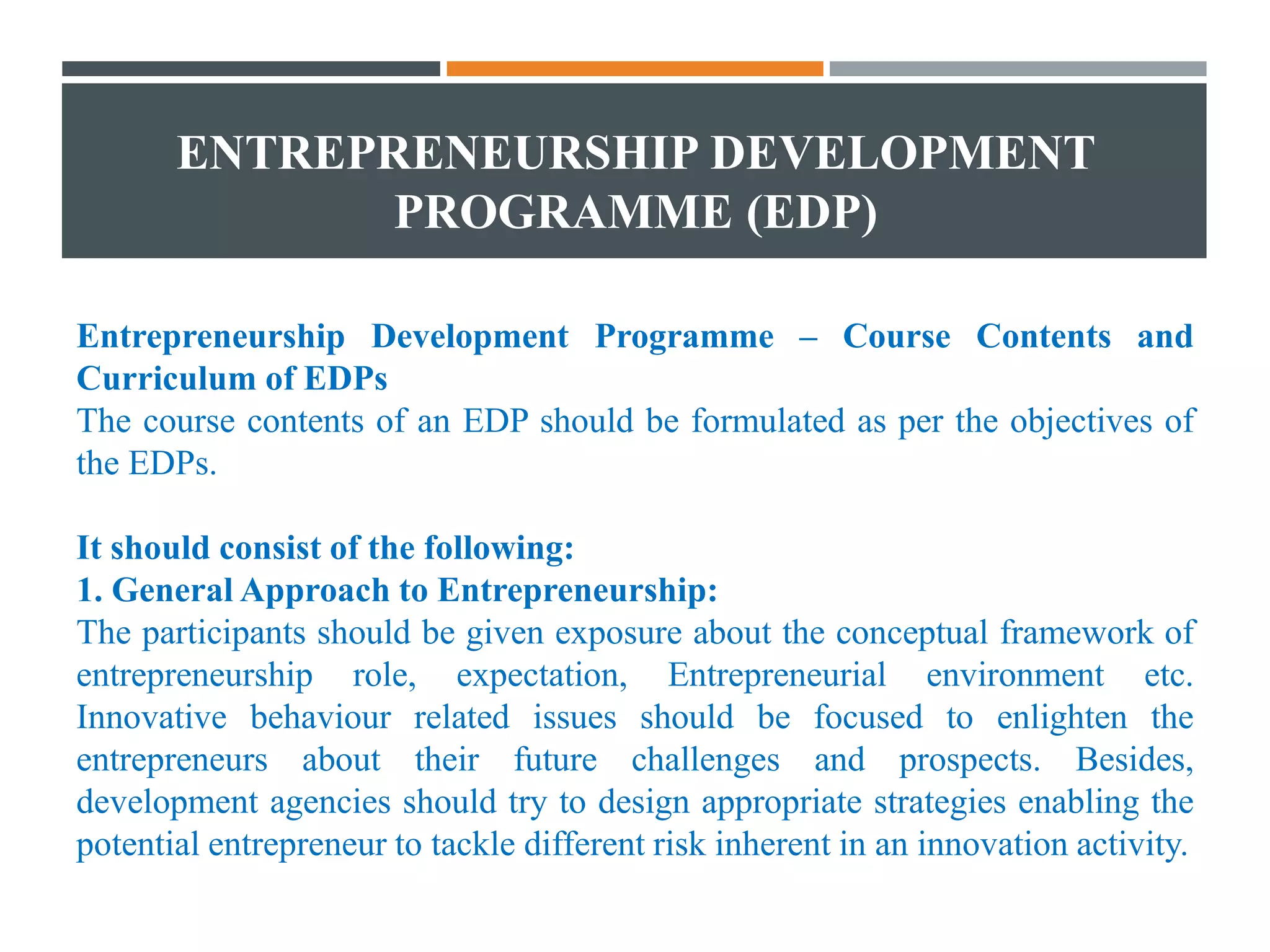 Entrepreneurship Development Programme (EDP) | PPTX